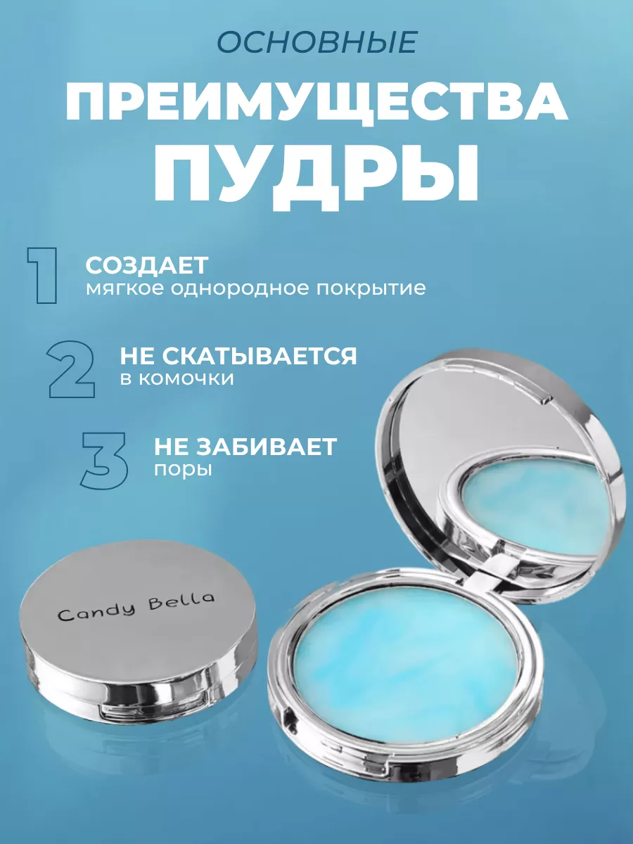 Пудра для лица матирующая бесцветная компактная Candy Bella купить по ...