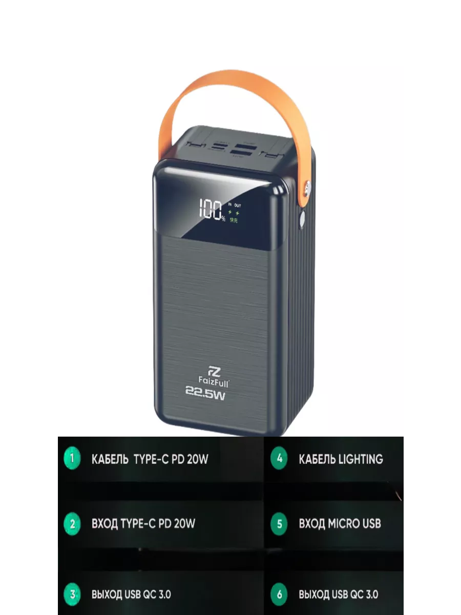 60000 mah Power bank 22.5W Wirmon 193223812 1 758 Wildberries